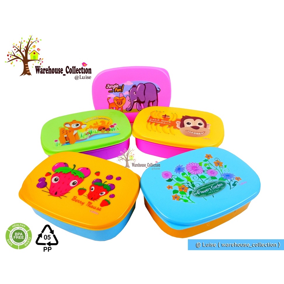 Calista A Place To Eat LUNCH BOX 帶小2層隔板小字生日兒童餐紀念品 TC-021K | 蝦皮購物