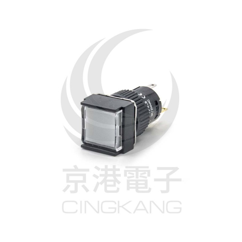 京港電子⚡TT16-MLS42W1 天得16mm 正方形復歸照光按鈕(白) LED 220V 1A1B | 蝦皮購物
