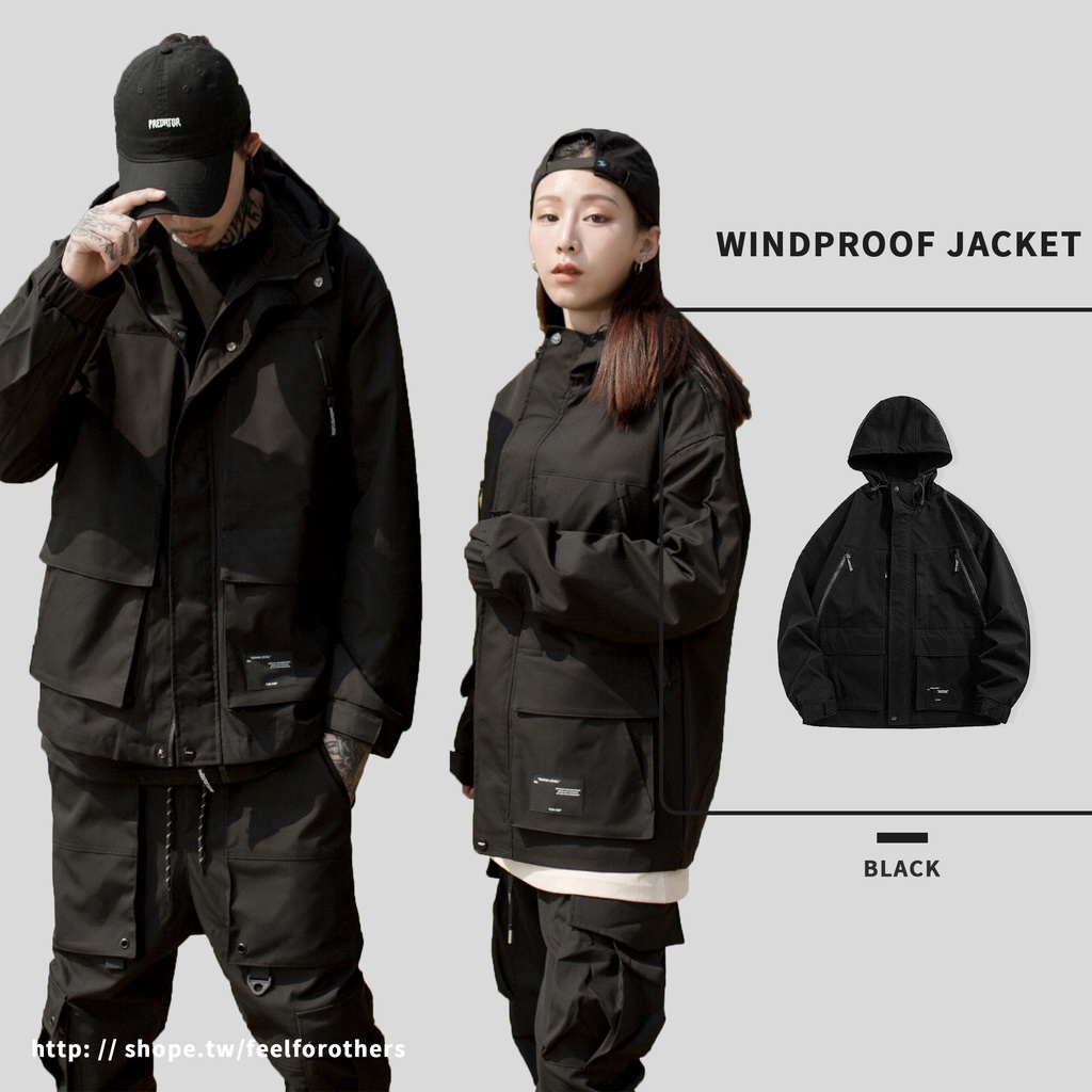 [DK-TREND BOY]韓國 防風 城市 戶外 暗黑系 拉鍊 多功能 特殊拉鍊 防風機能外套 | 蝦皮購物