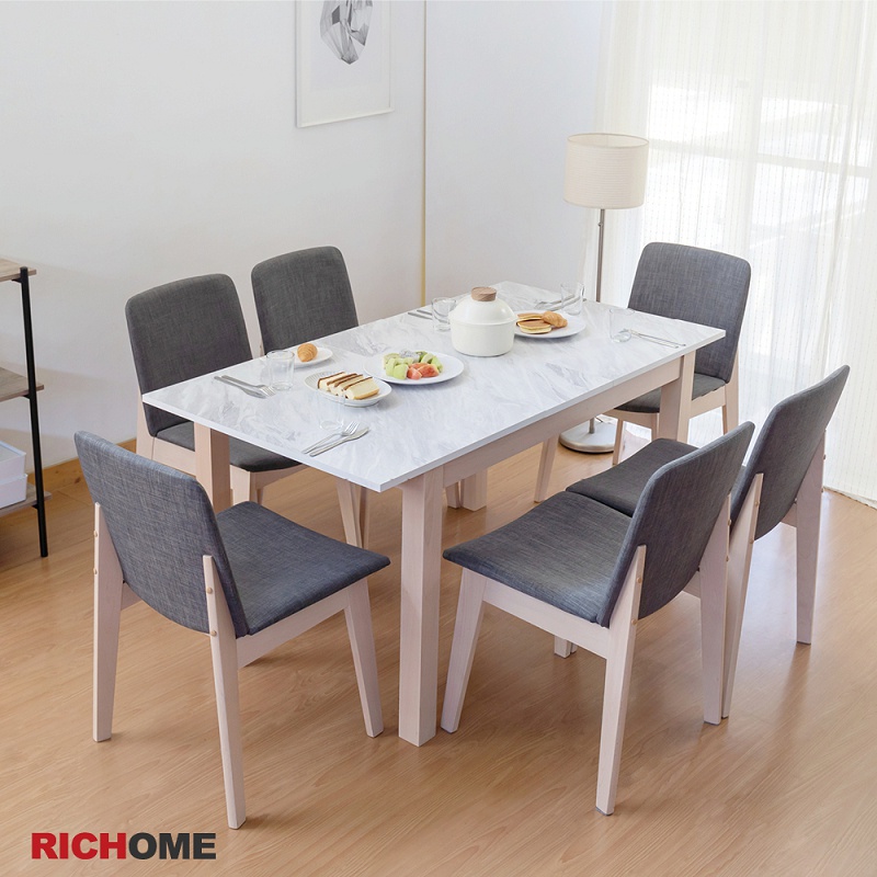 RICHOME 福利品 TA-434 勞倫金可延伸餐桌 餐桌 桌子 飯桌 餐廳 聚餐 可延伸 大理石紋 工作桌 近全新 | 蝦皮購物