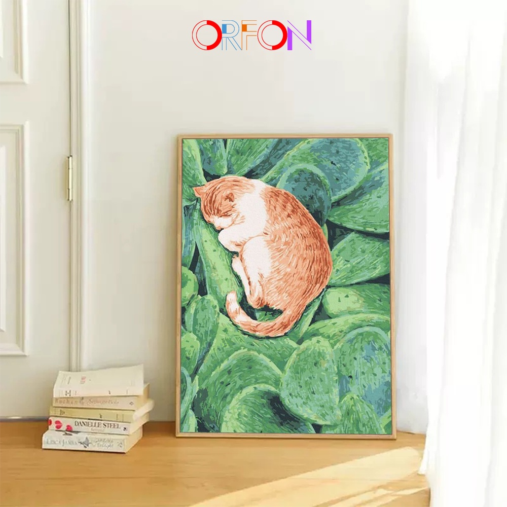 【ORFON】數字繪畫40*50cm DIY相框手工填色七彩可愛貓咪減壓手繪裝飾油畫家居生活節日禮物 | 蝦皮購物