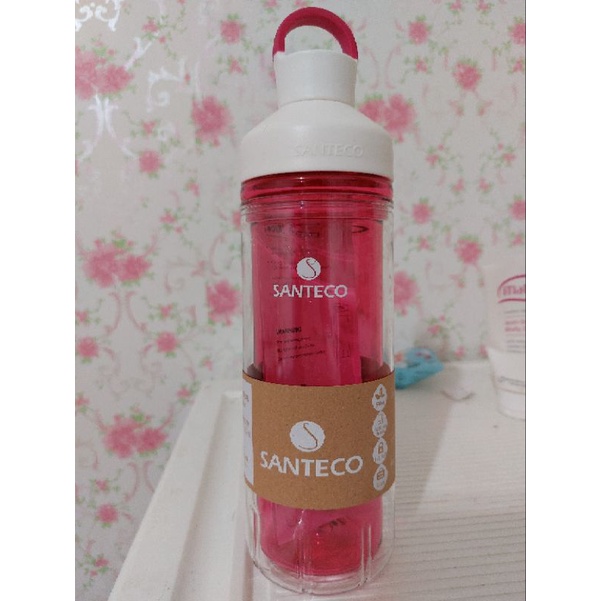 SANTECO OCEAN TRITAN雙層 莓果紅 全新 無附水瓶 環保杯 運動瓶590ml | 蝦皮購物