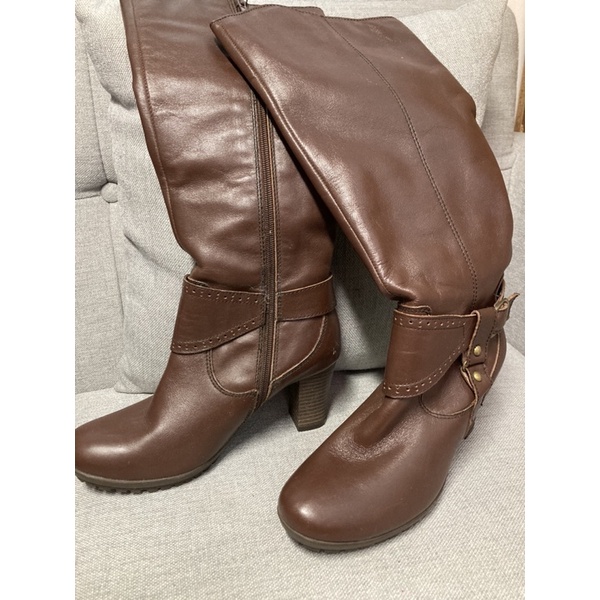 全新 特價 沒踩過地 義大利品牌CUMAR Italy 素面咖啡色茶色質感高跟中長靴 女 日常穿搭 甜美率性 過年 | 蝦皮購物