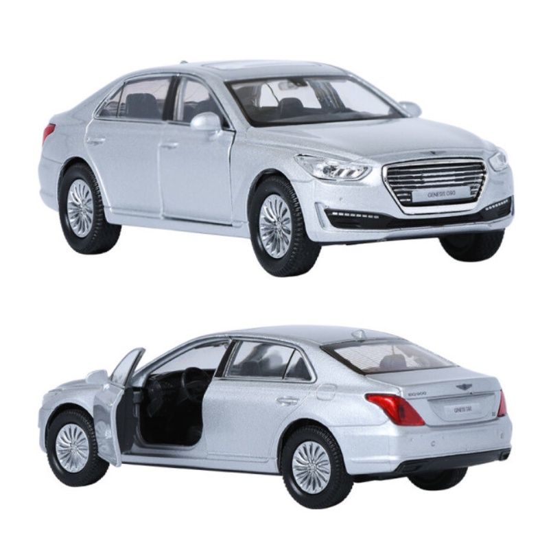 HYUNDAI 現代 Genesis G90 銀色 1:38 比例壓鑄迴力迷你車 | 蝦皮購物