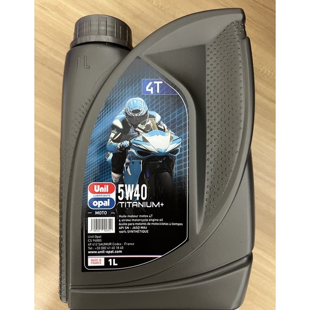 【法國原裝】優寶機油 Unil Opal 4T TITANIUM+ 5W40 全合成、優異冷啟動、SN、MA2 | 蝦皮購物