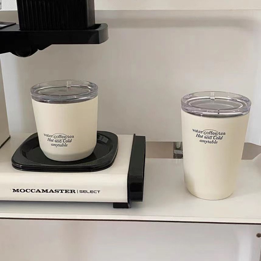 【好事屋 現貨】韓國ins 奶油黃 雙層不鏽詩保溫杯 小眾款隨手杯 外帶咖啡杯 | 蝦皮購物