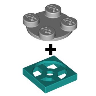 LEGO 6293265 3680 藍綠色 2x2 平板底座 + 4540203 3679 淺灰色 旋轉 轉盤 | 蝦皮購物