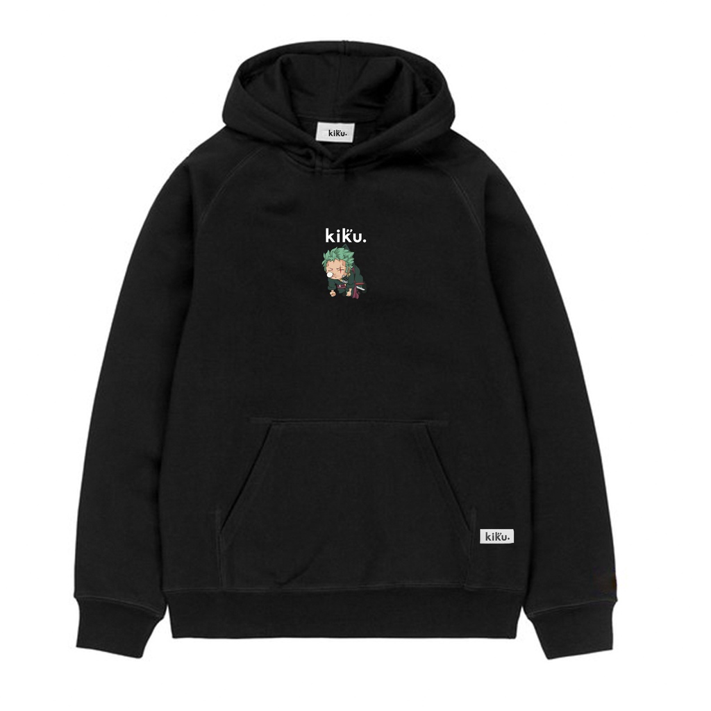 Kiku Hoodie 黑色圖案動漫系列 Onepiece Man BKU-06 100 棉抓絨 By Kiku | 蝦皮購物