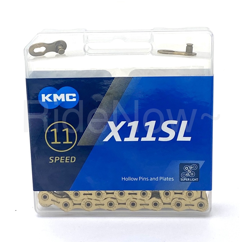 全新 KMC X11SL 超輕量全中空自行車11速金色鏈條 118 目 附快扣 | 蝦皮購物