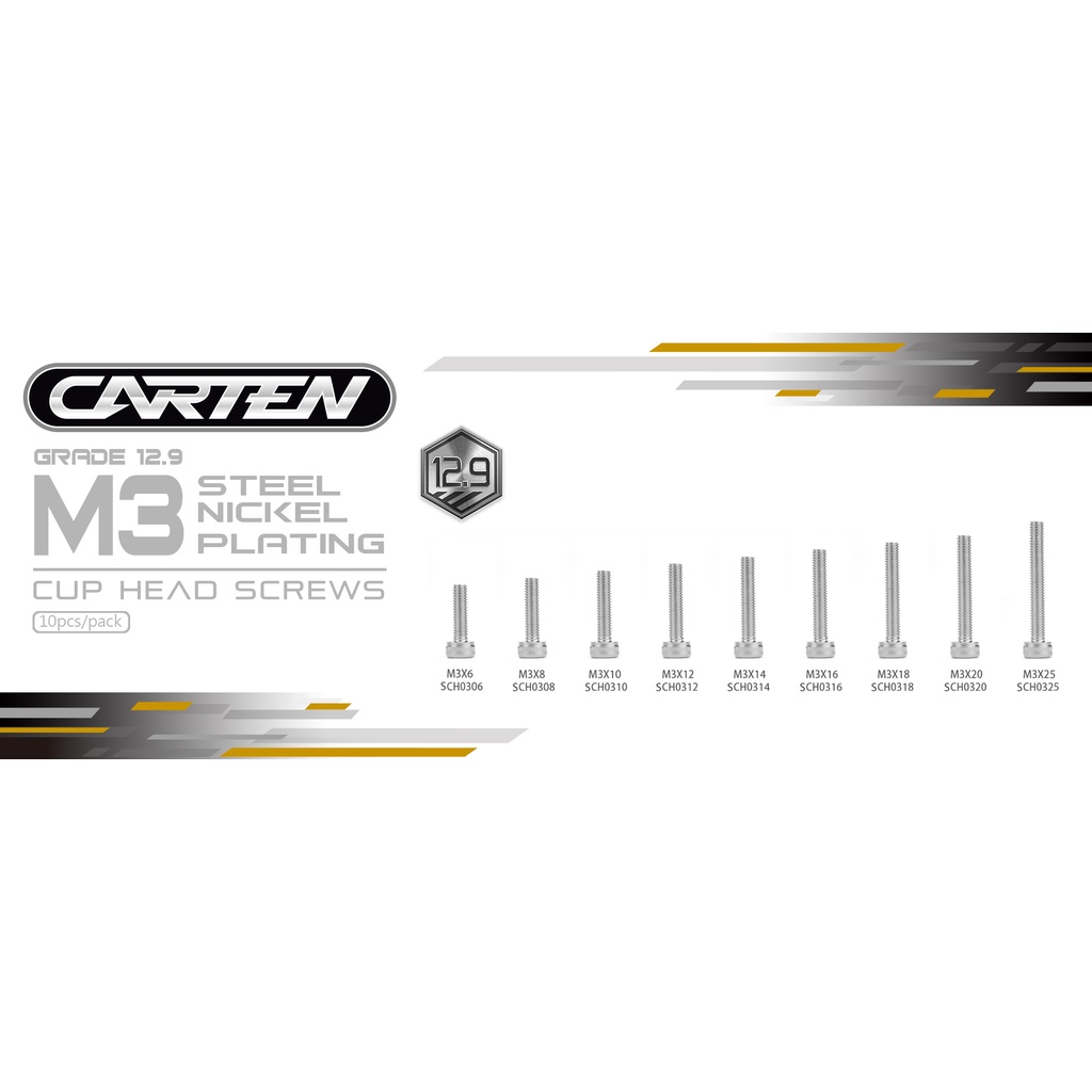 M3圓柱頭-銀色CARTEN凱登 12.9級合金鋼螺絲M3X6 M3X8 M3X10 M3X12 M3X14 M3X16 | 蝦皮購物