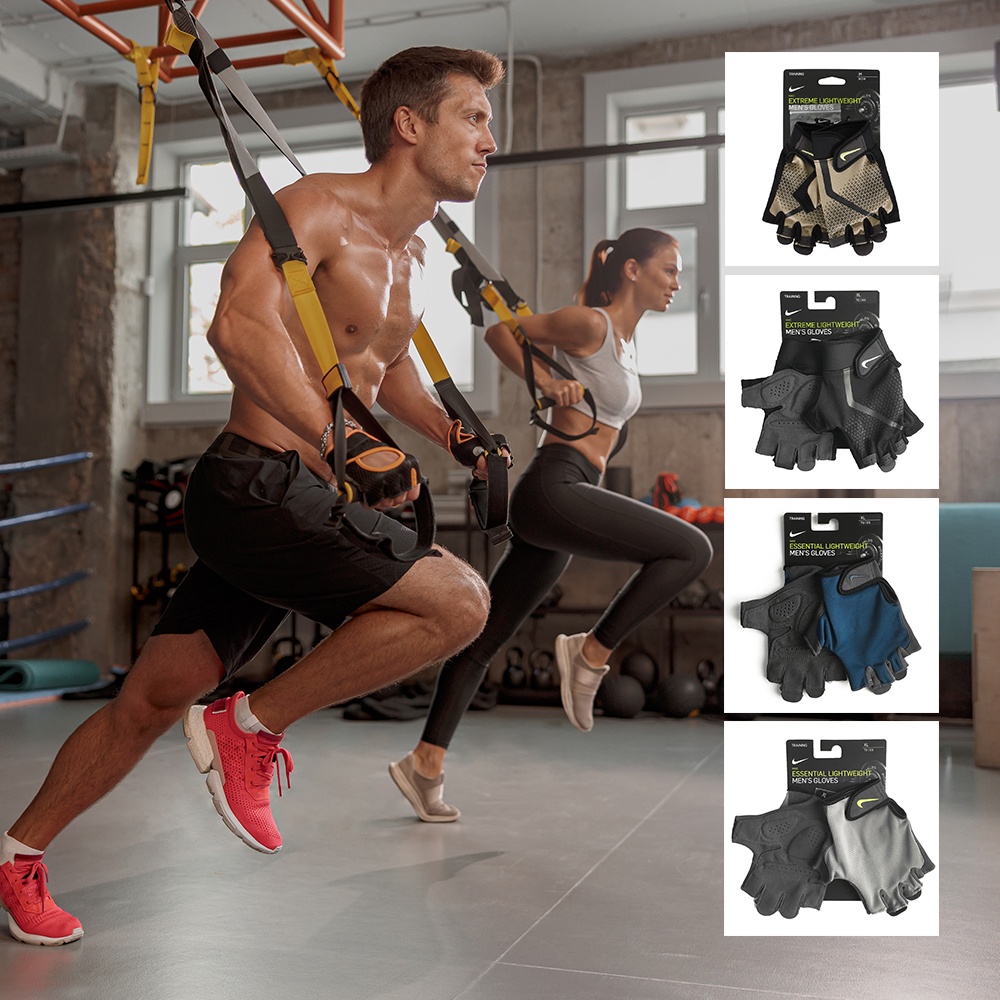 Nike Essential Fitness 男 健力 手套 訓練 運動 健身 保護 止滑 [AC4230-044] | 蝦皮購物