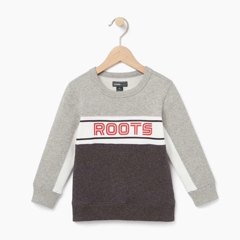 【美國官網購入】Roots 黑灰 紅 LOGO 長袖 刷毛/5T | 蝦皮購物