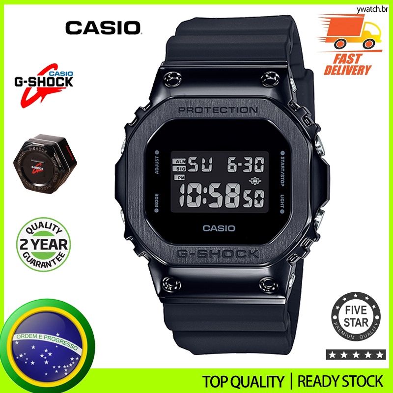 卡西歐男士手錶 G-SHOCK 復古金屬純黑色防水小方形 GM-5600-1/B-1/SCM-1 | 蝦皮購物