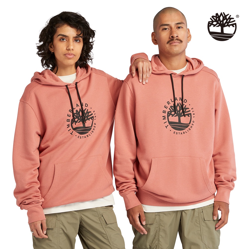 Timberland 中性桃心花木色 TENCEL™ X REFIBRA™ 麂皮絨印花圖案連帽大學T|A6QTSDJ1 | 蝦皮購物