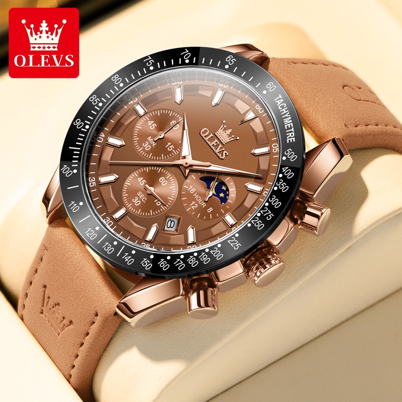 【現貨】 OLEVS（ 9957 ） 商務 休閒 獨特設計 夜光 時尚（2023年最新推出）防水 男士手錶〔免費禮盒〕 | 蝦皮購物