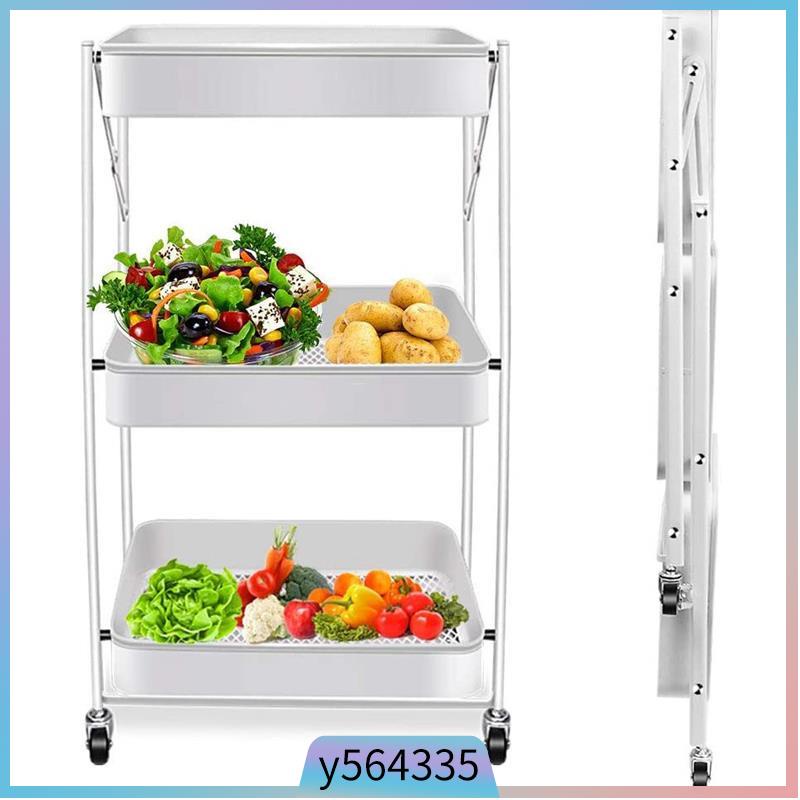 3-Tier Free Installation Rolling Cart trolley Instant Use Fo | 蝦皮購物