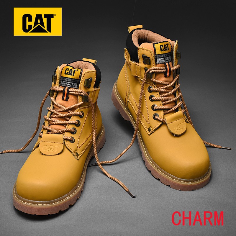 【商城品質】【經典 現貨】真皮靴子 CAT 卡特真皮馬丁靴 大黃靴 頭層牛皮踢不爛 工裝靴 大頭皮鞋 男女鞋 護外運動戶 | 蝦皮購物