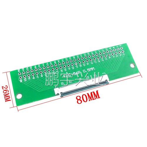 FPC/FFC 4P-80P 焊0.5座 翻蓋下接0.5MM轉直插2.54軟排線轉接板 焊好座子/焊接座子+彎針 | 蝦皮購物