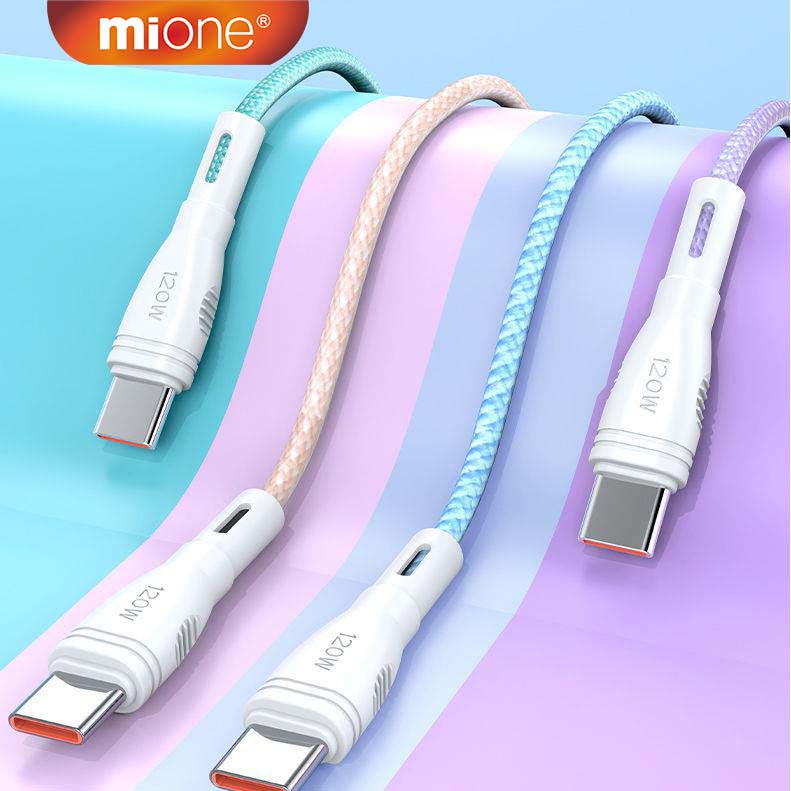 Mione 120W C 型電纜 5A 快速充電 C 型轉 C 型轉 USB C 65W 電纜筆記本電腦充電器電纜 | 蝦皮購物