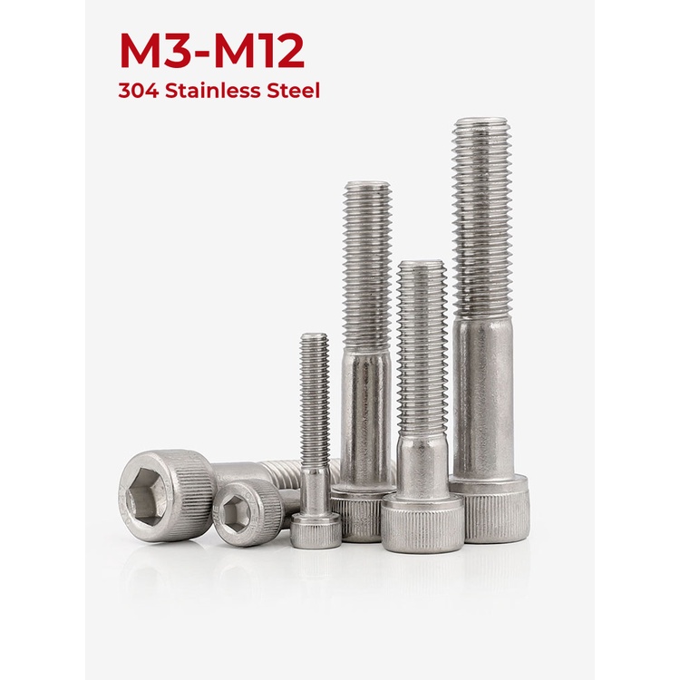 M3 M4 M5 M6 M8 M10 M12 304不銹鋼A2-70半齒內六角有頭螺釘半螺紋自行車六角螺栓 | 蝦皮購物