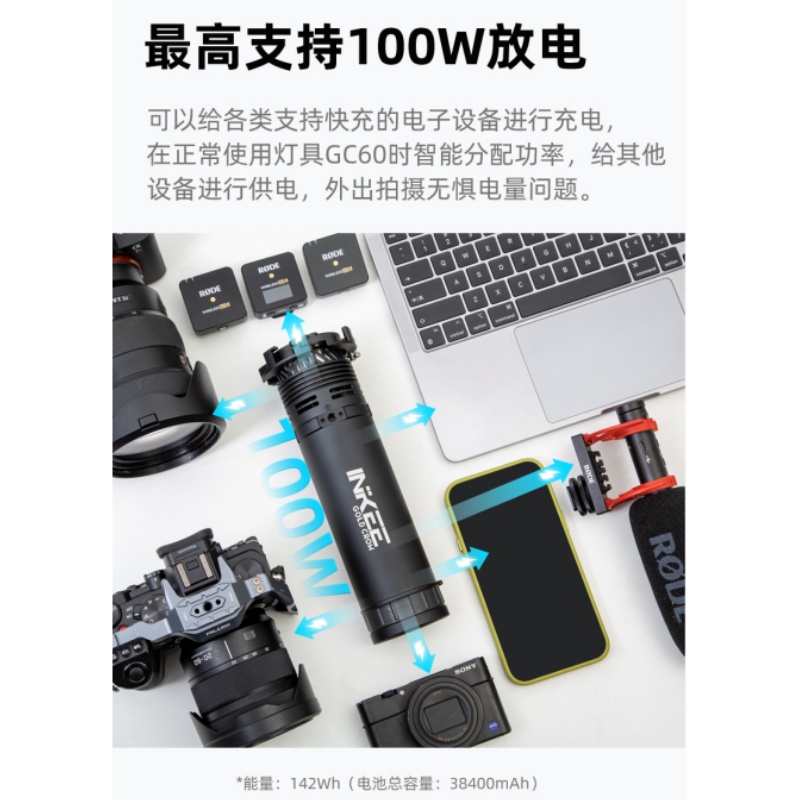 【免運】影器INKEE GC60D5 / GC60X5 Bi 60W 便攜式COB攝影補光燈 室內戶外影視燈攝影燈 | 蝦皮購物