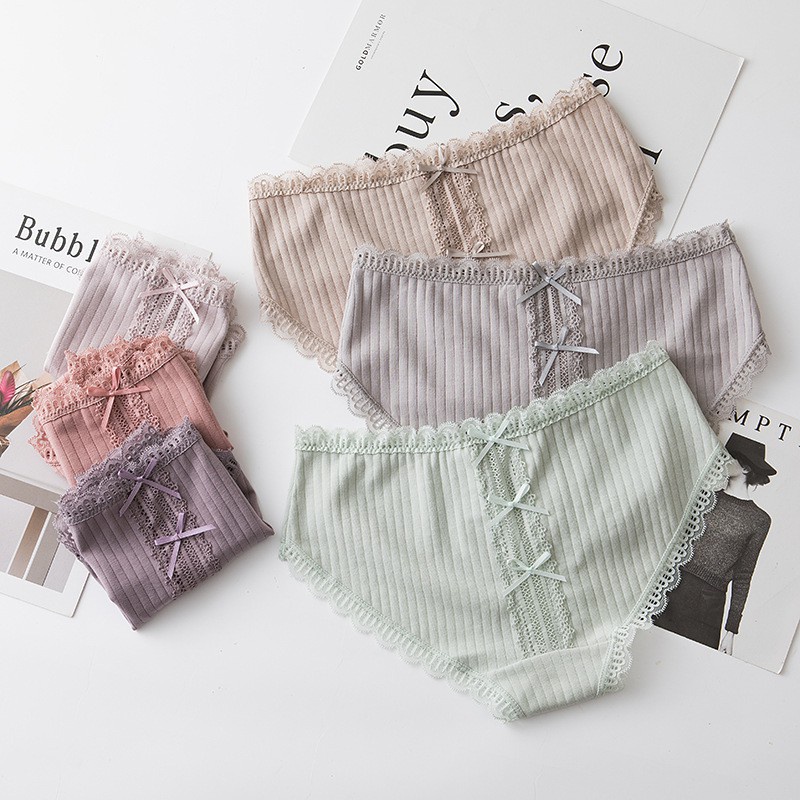 發票+台灣現貨天天寄【粉紅菲菲】日系純棉可愛少女蝴蝶結包臀蕾絲邊鏤空舒適三角內褲（1775、1015）18-0293 | 蝦皮購物