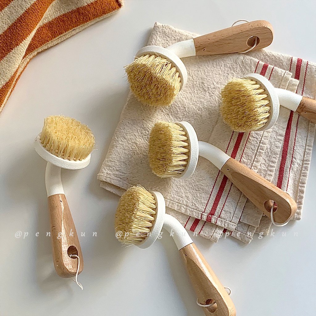 【TOVIR】木柄洗鍋刷簡約天然櫸木劍麻鍋刷懶人不沾手廚房清潔刷子不傷鍋 | 蝦皮購物