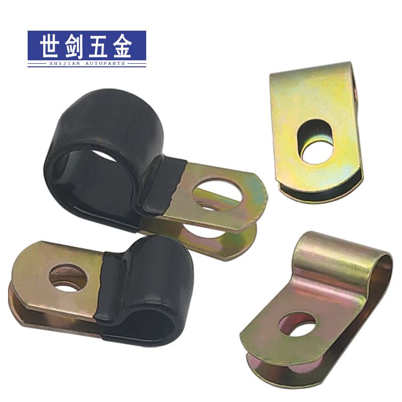 ♛螺絲夾片♛ 現貨 Q686單管夾電線卡子浸塑油管卡箍理線金屬夾子鍍鋅F4彈性阻燃絕緣 | 蝦皮購物