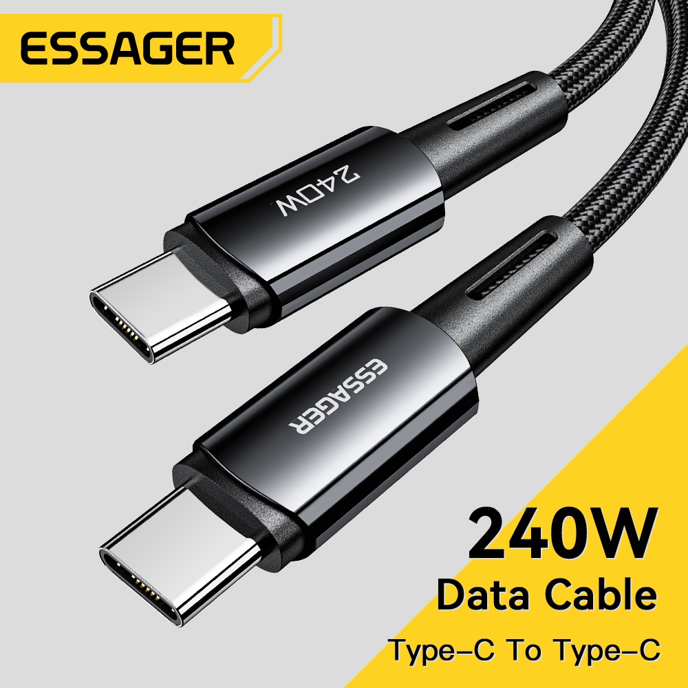 Essager 240w Type c轉Type c線mac筆記本usb c快充線支持PD3.1兼容華為三星手機筆記本 | 蝦皮購物