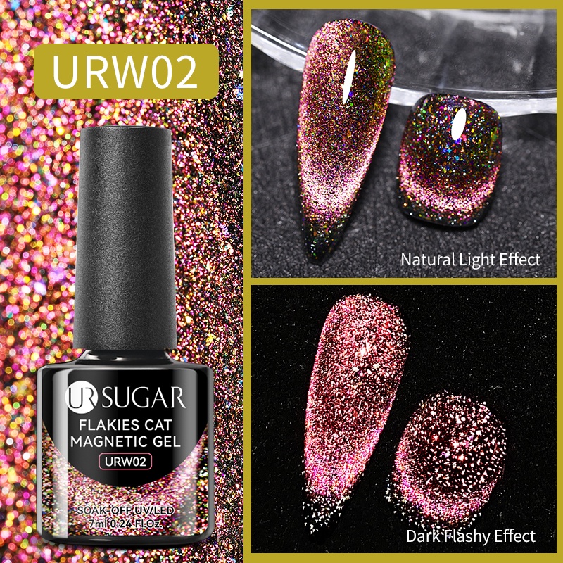 UR SUGAR 7.5ml 磁性貓眼碎鑽膠 爆閃膠 閃粉膠 光療指甲油 封層凝膠 網紅碎鑽膠 光療膠 甲油膠 | 蝦皮購物
