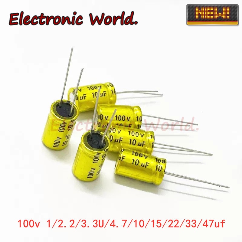 立式無極音頻電容100V1/2.2/3.3/4.7/6.8/10/15/22/100UF 10X17MM | 蝦皮購物