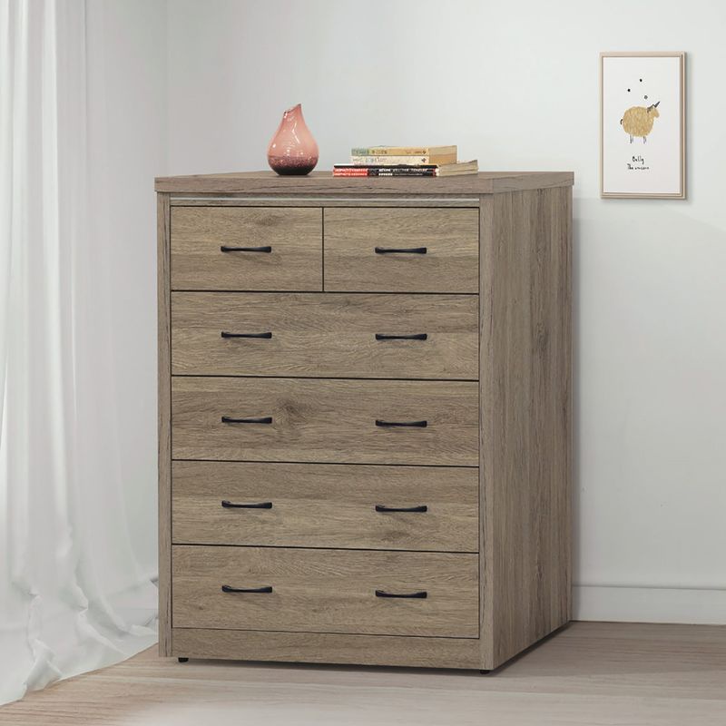 【UA83-3】灰橡色五斗櫃(518)(六抽)(東部及桃園以南請另詢運費) | 蝦皮購物