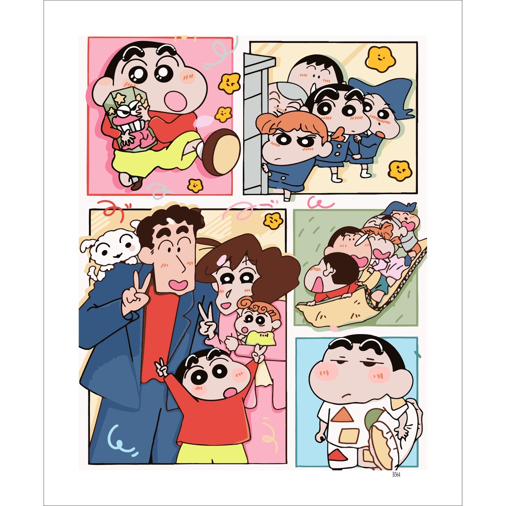 MOZI 新店+特價 蠟筆小新數字油畫diy40cm*50cm無框手工卡通填充手繪丙烯畫可愛系填色畫數字畫家居裝飾 | 蝦皮購物