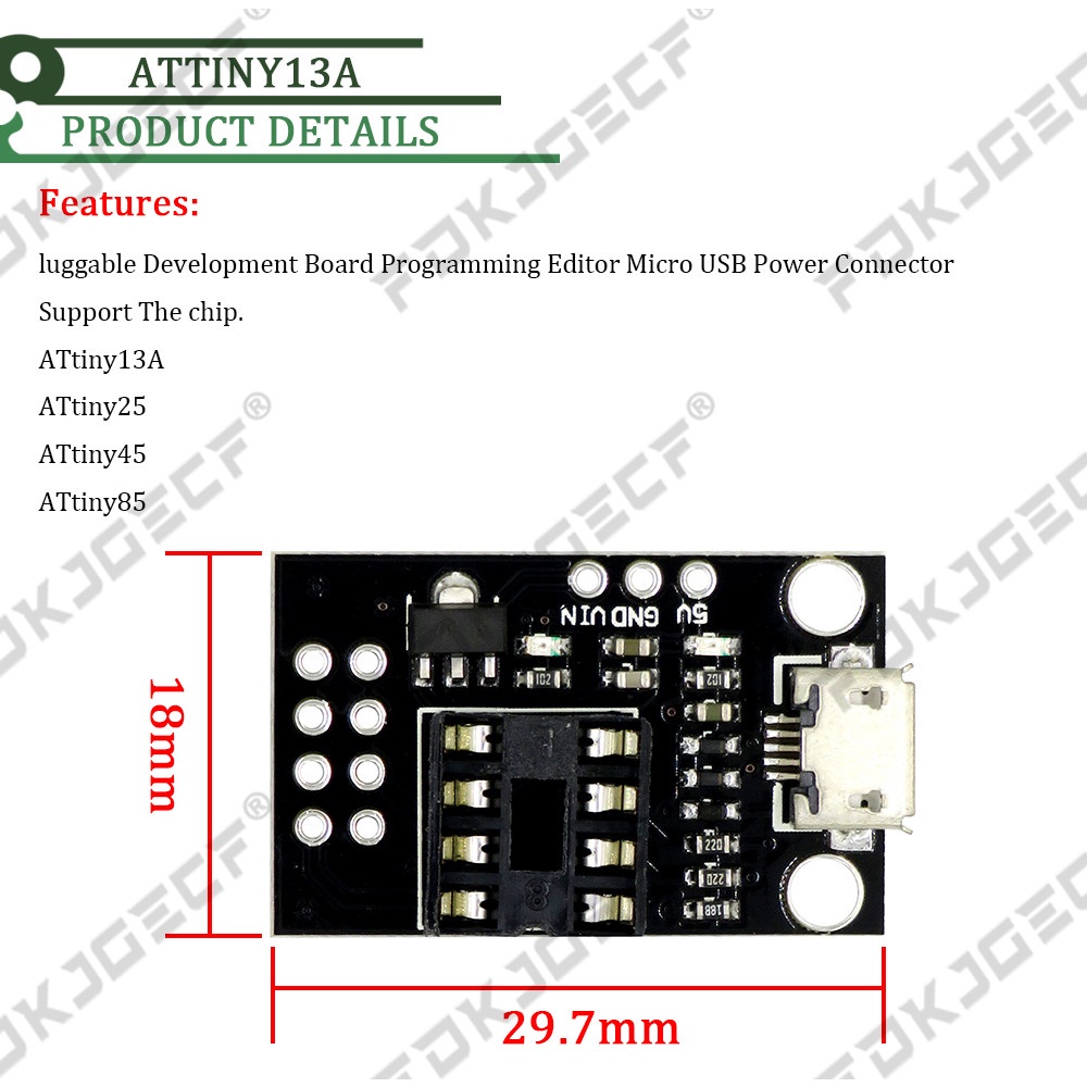 用於 ATtiny13A/ATtiny25/ATtiny45/ATtiny85 編程編程器微型 Usb 電源連接器的可插 | 蝦皮購物