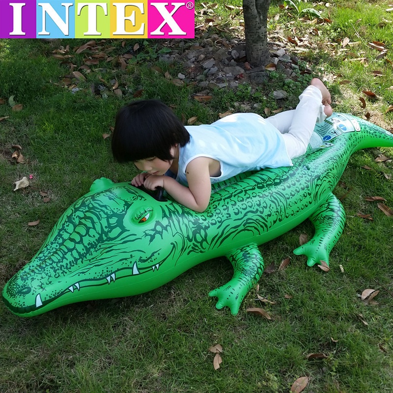 玩具 游泳圈 卡通座圈坐騎動物兒童小號INTEX-58546充氣 小孩鱷魚 | 蝦皮購物