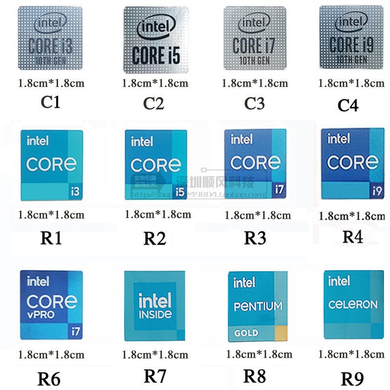 2023新款 原裝10 11代CPU intel標籤 臺式機筆記本COREi3 i5 i7 i9貼紙logo | 蝦皮購物