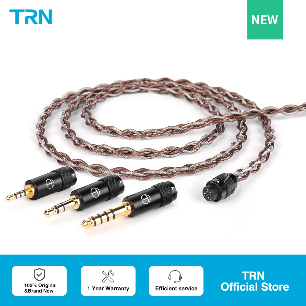 Trn Redchain 4 芯鍍銀銅和 Ofc 銅混合升級電纜 帶可更換連接器 適用於 Trn Mt1 Max Ta4 蝦皮購物