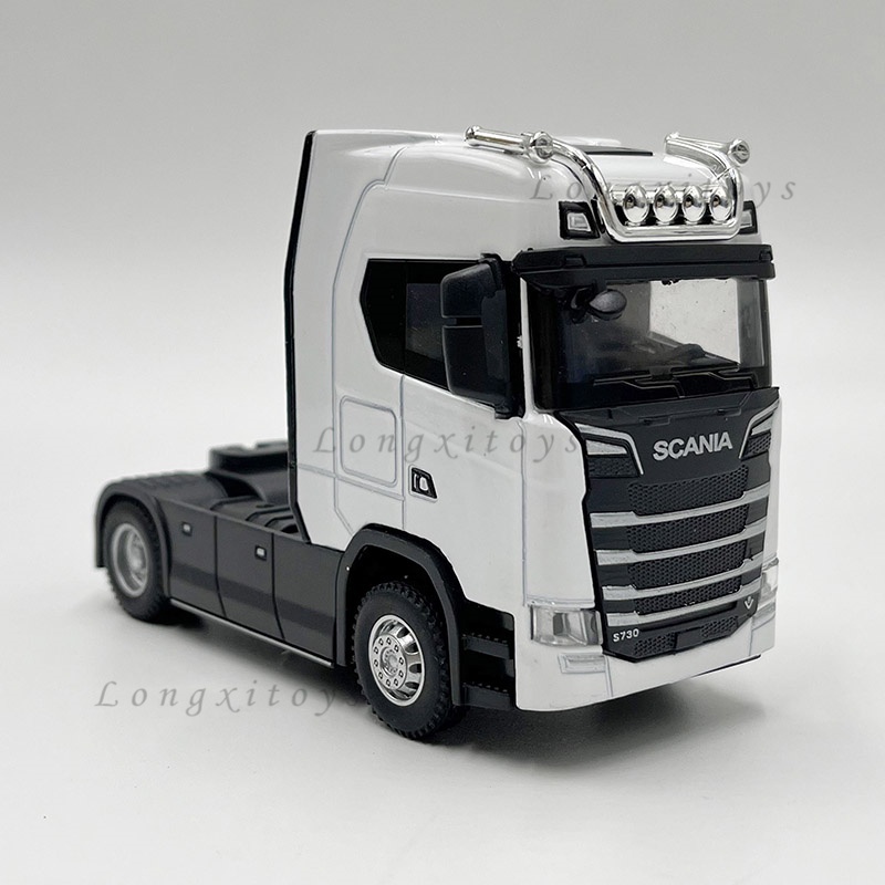1:36 壓鑄金屬卡車模型玩具 斯堪尼亞 Scania S730 半掛車 拖拉機複製品 帶回力聲光功能 | 蝦皮購物