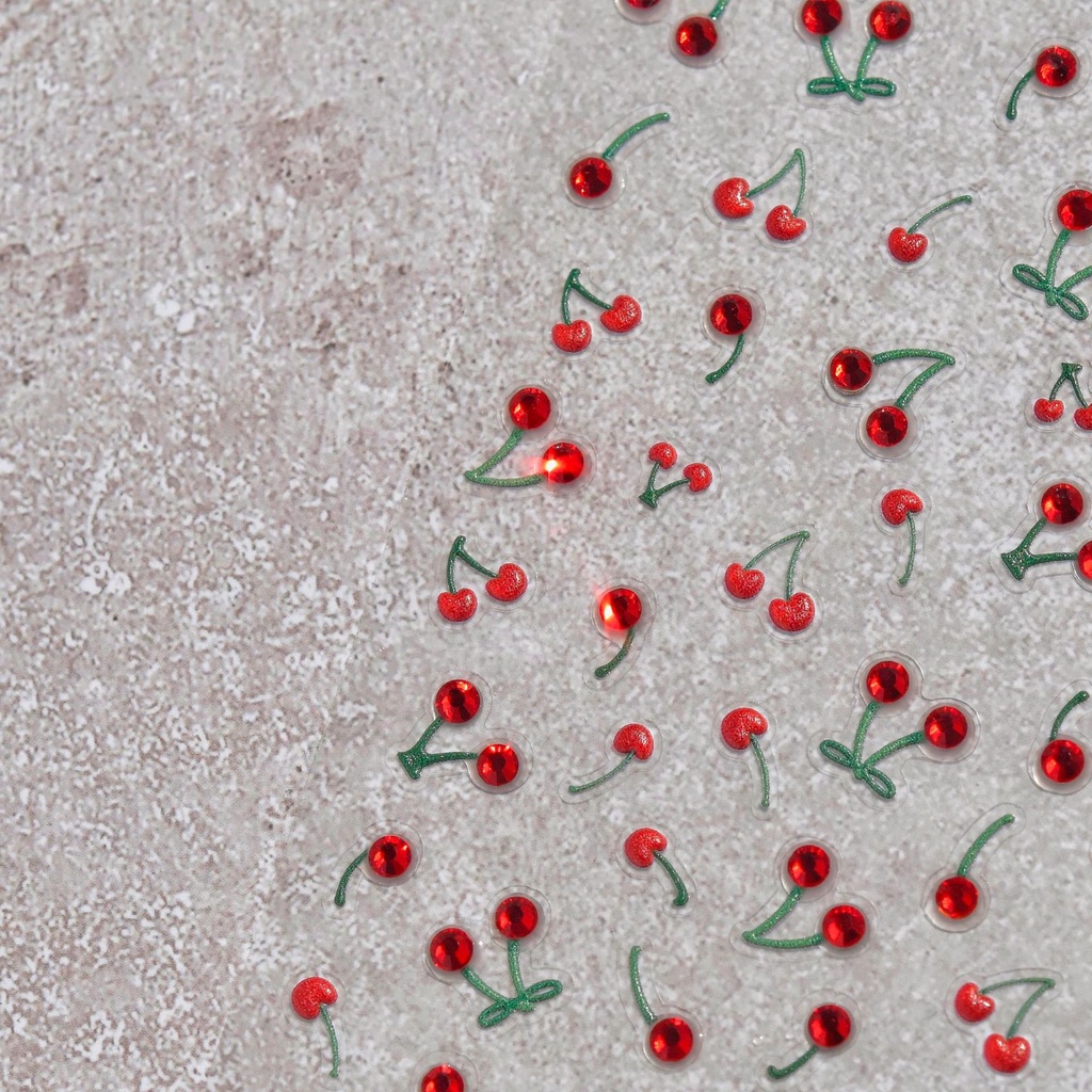 【Meow.Sensei】 hb 晶鑽日系可愛櫻桃浮雕 美甲貼紙 指甲貼紙 美甲飾品 美甲貼片 美甲工具 | 蝦皮購物