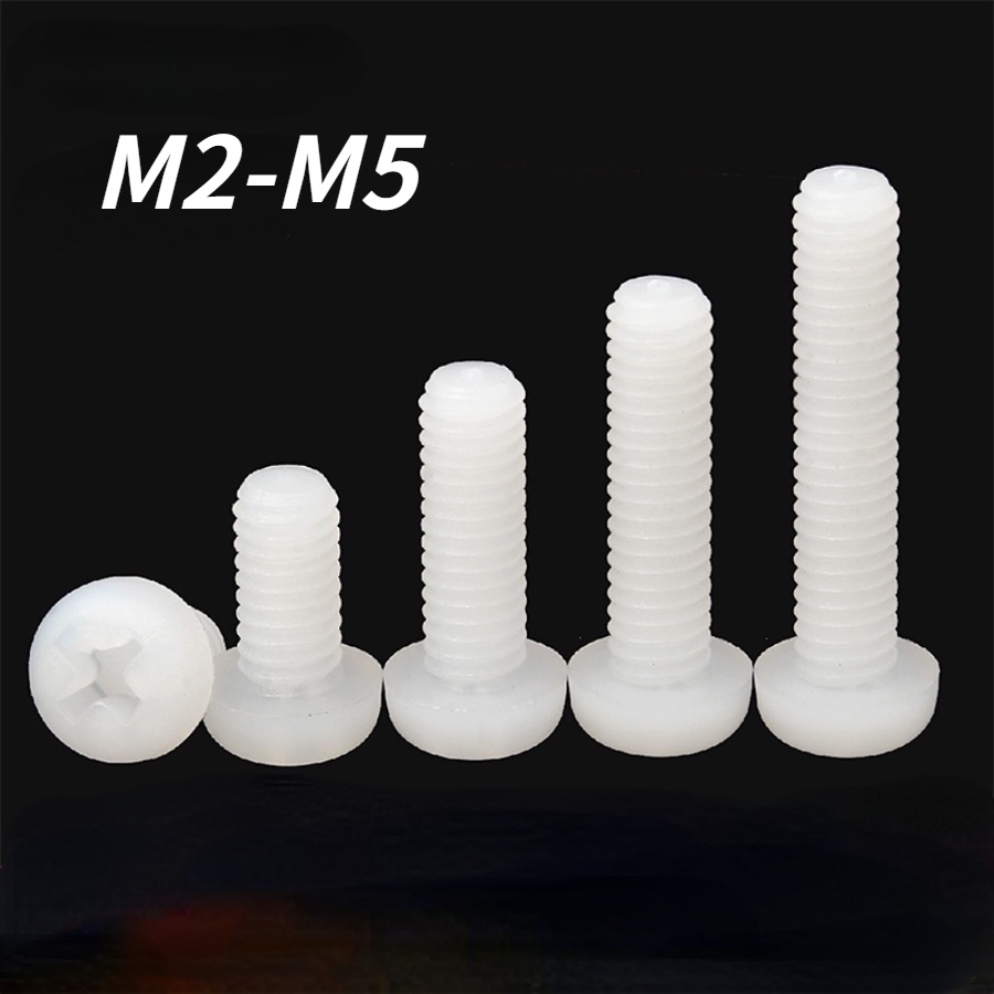 【XJK】 M2M3M4M5 白色十字尼龍圓頭螺絲 塑膠絕緣螺釘 塑膠螺絲釘 | 蝦皮購物