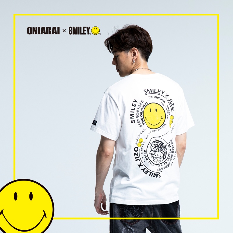 oniarai鬼洗X Smiley®聯名 環形字母印花男士短袖T恤男 | 蝦皮購物