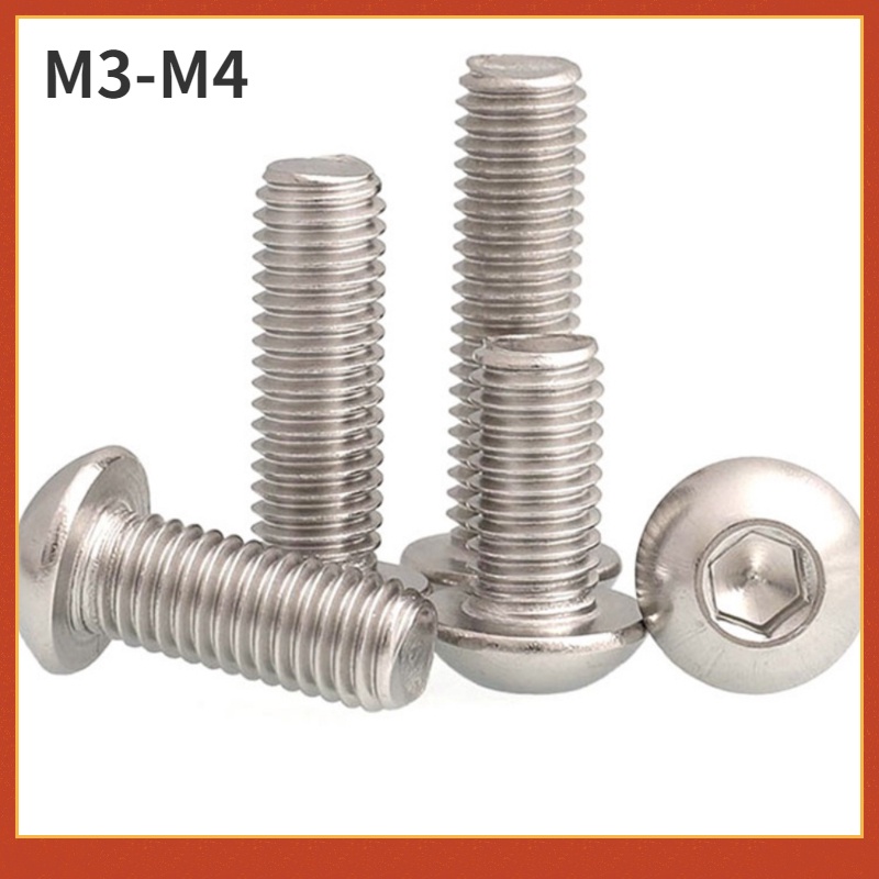 【XJK】 M3/m4 SUS304圓頭內六角螺絲加長螺栓半圓杯 | 蝦皮購物
