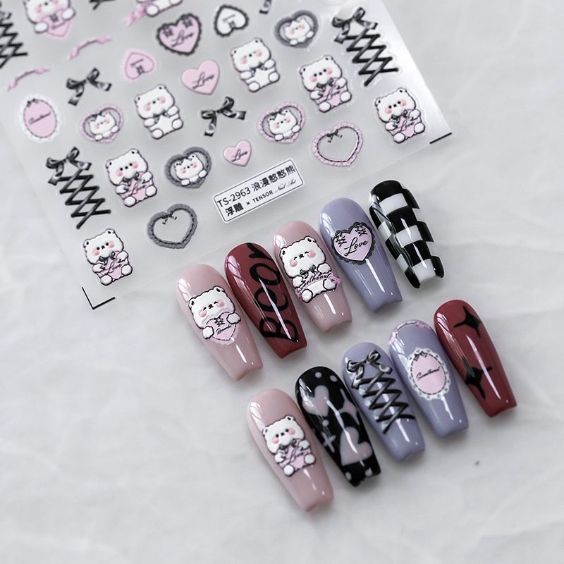 【SESAME】浪漫憨憨 5D 美甲貼紙 美甲飾品 美甲貼 美甲裝飾 美甲貼片 美甲 指甲貼 TS-2962 | 蝦皮購物