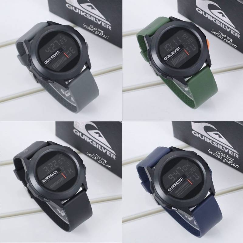 Quicksilver Watch時尚防水數字橡膠電子表,適合男女運動手錶 | 蝦皮購物