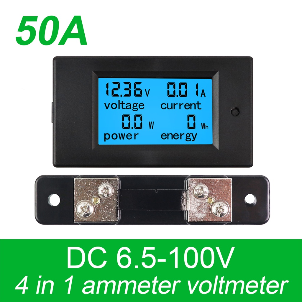 Dc 6.5-100V 50A 100A LCD數字電流電壓功率電能表萬用表電流表電壓表 | 蝦皮購物