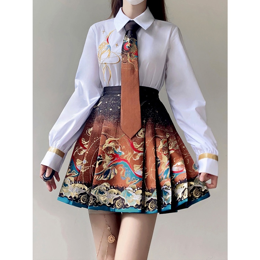 S-2XL⭐ 馬面裙 短裙 古風裙子 馬面裙改良 jk百褶裙 漢服女 改良漢服 | 蝦皮購物