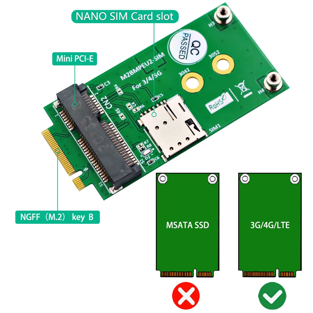 適用於 3G/4G/5G GSM LTE 模塊迷你 PCIe 卡到台式電腦的 NGFF M.2 Key B 卡到迷你 P | 蝦皮購物