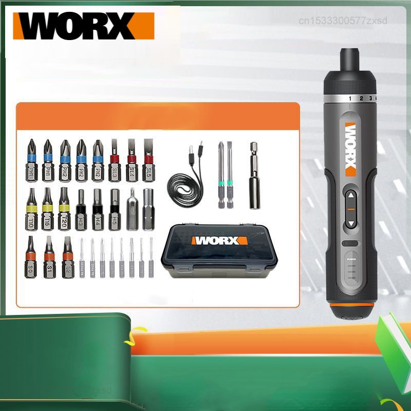 Worx 4V WX242 電動螺絲刀套裝手動自動多合一無線精密螺絲刀家用手動工具 | 蝦皮購物
