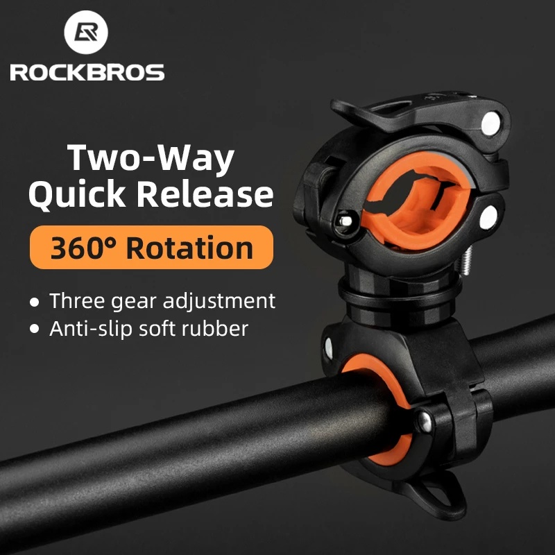 Rockbros 360° 旋轉頭燈架騎行 LED 手電筒手電筒固定支架前後夾 | 蝦皮購物