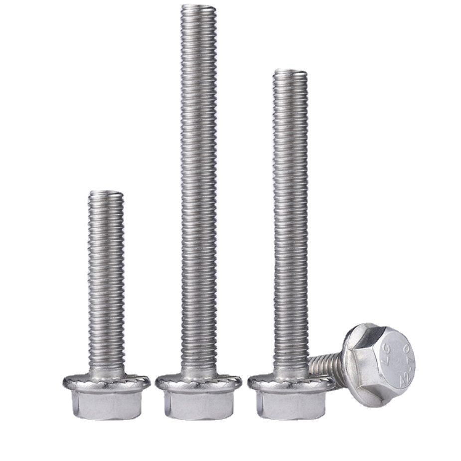 【WDY】304不鏽鋼M8 螺絲 m10 螺絲 m12 螺絲 A2-70 外六角螺絲防松法蘭螺栓帶齒 | 蝦皮購物